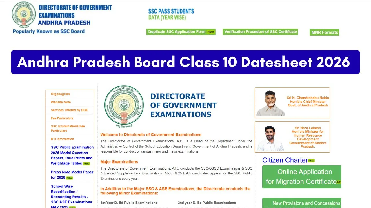 AP 10th Exam Date 2026 (Out): Check AP SSC Exam Time Table & Schedule ...