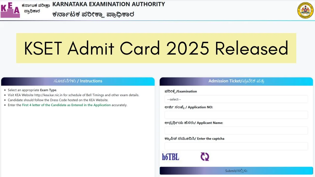 KSET Admit Card 2025 Released: Download Hall Ticket at cetonline ...